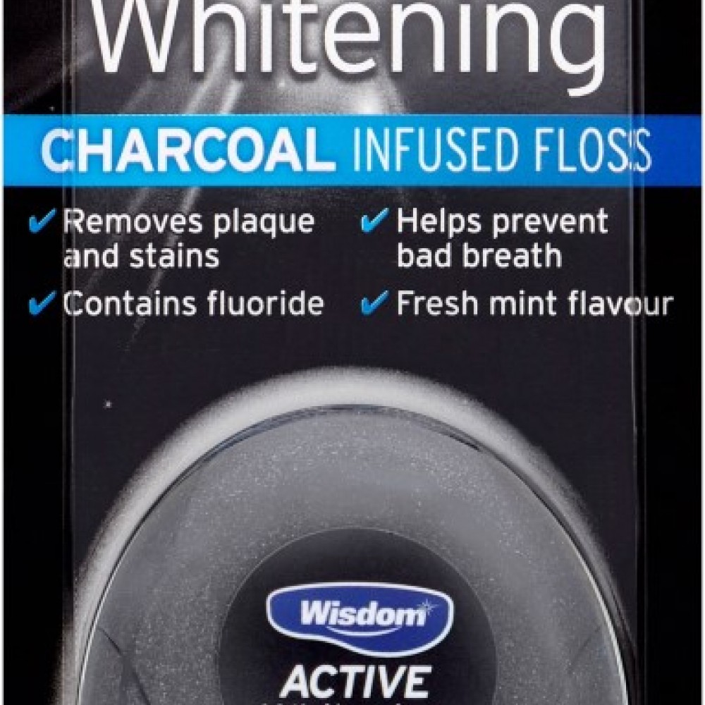 Wisdom Active Whitening Charcoal Infused Floss 50m - Interdental ...